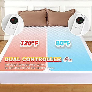 Heated Mattress Pad California King Size with 9 Heat Settings Controller Quilted Electric Mattress Pad Fit Up to 21 Inch