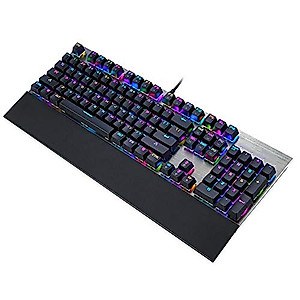 Gaming Keyboard Gaming Keyboard 104 Keys Blue Switch Anti-Ghosting RGB Backlit Mechanical Gaming Wired Keyboard Full Color Backlit System Mechanical Gaming Keyboard ( Color : Black , Size : One size )