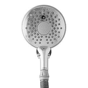 Waterpik CF-201E Flexible Neck 2-Mode Rainfall Rain Shower Head, 1.8 GPM, White, 1.8 GPM