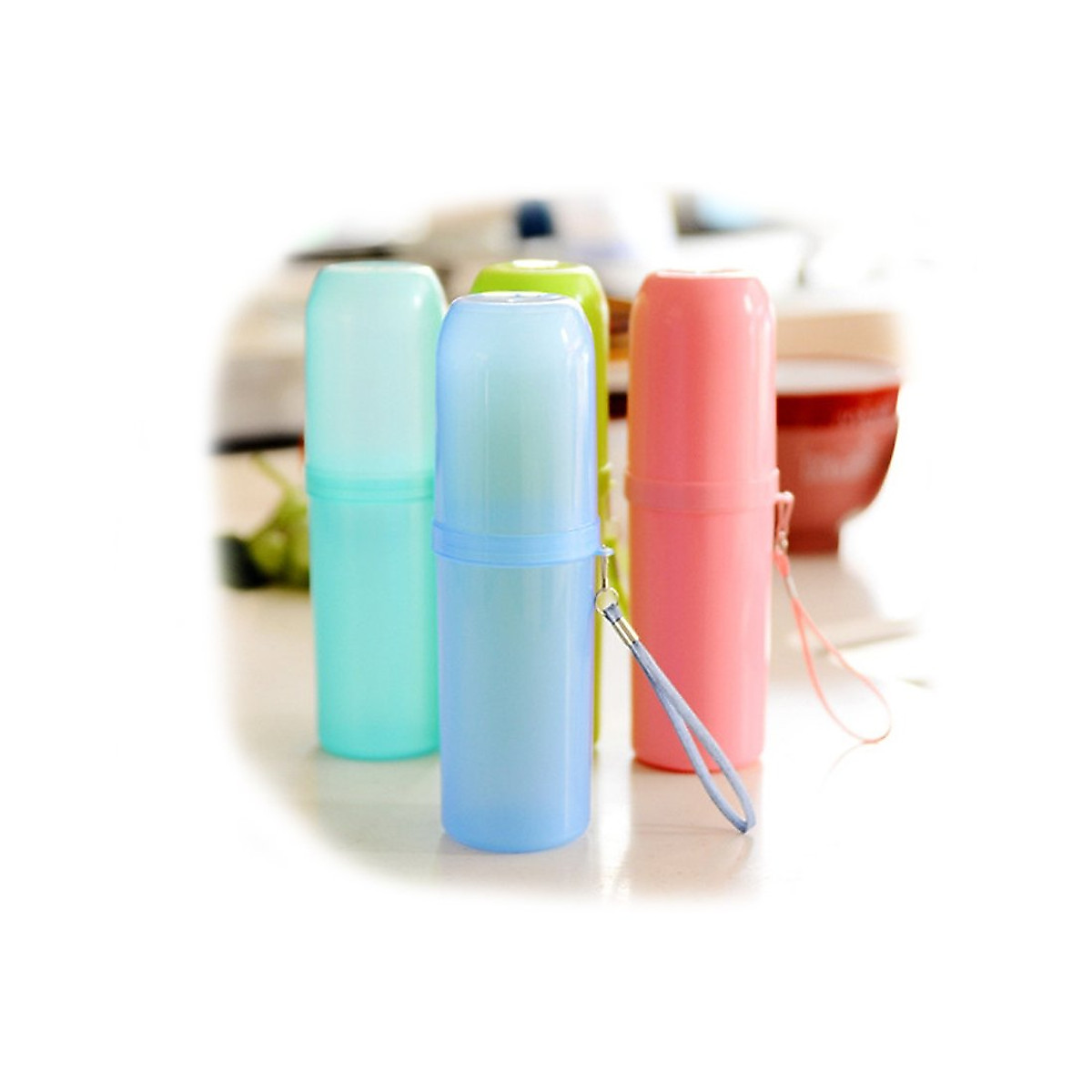 FZBNSRKO 4 Pcs Portable Toothbrush Holder Cup Box Toothpaste Cases Holder for Travel Use