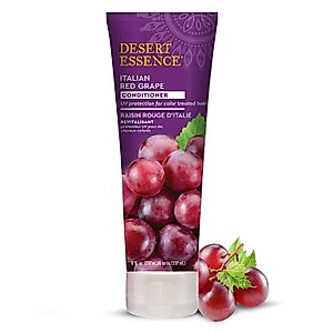 Desert Essence Italian Red Grape Conditioner Antioxidant-Rich Resveratrol, Organic Sea Kelp & Nettle Extracts Minerals & Vitamins - Vegan, Gluten-Free, Cruelty-Free - 8oz
