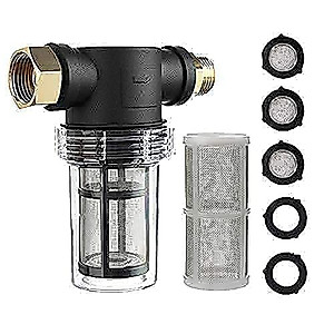 M MINGLE Garden Hose Filter for Pressure Washer Inlet Water, Garden Hose Adapter, 3/4 Inch Brass Connector