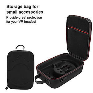 Omabeta Carrying Case, VR Storage Bag Hard Shell, Fine Internal Structure with Shoulder Strap for Small Component for Game Console for Game Host(Black)