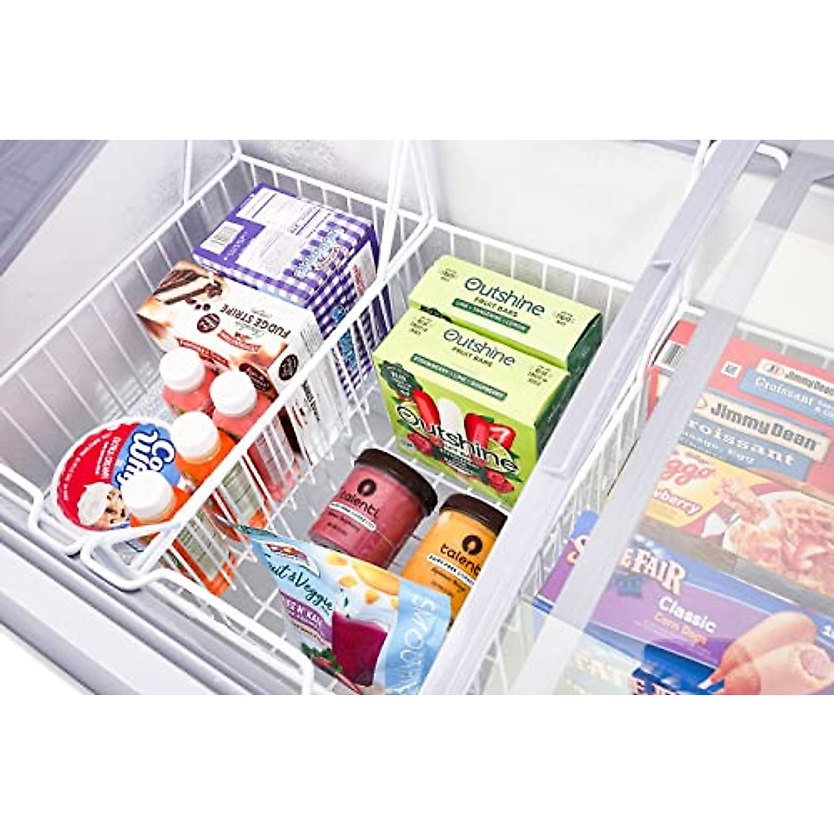 Premium Levella 9.5 cu ft Chest Freezer with Curved Glass Top in White