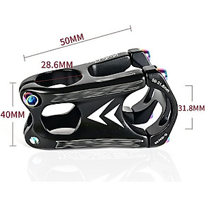ZECHAO Mountain Bike Cycling Aluminium Alloy Handlebar Stem 31.8 * 28.6 * 50mm CNC Bike Stem Mountain Cross Country Road Bike Accessories Bike Stem (Color : Black, Size : 31.8 * 28.6 * 50mm)