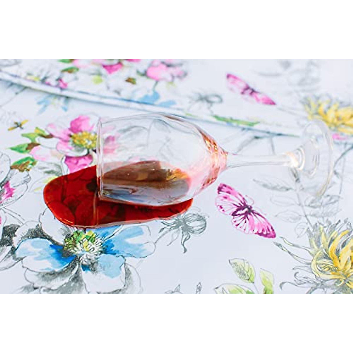 Benson Mills Spillproof Spring/Summer Fabric Outdoor Tablecloth with Umbrella Hole, Zippered Table Cloth for Rectangle Tables, Picnic/Patio (Blooming Floral, 60" X 84" Rectangular with Umbrella Hole)