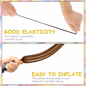 Skylety 100 Pieces Twisting Balloons Long Balloons DIY Latex Balloons Modelling Balloons for Birthday Wedding Engagement Anniversary Festival Party Decoration (Coffee)