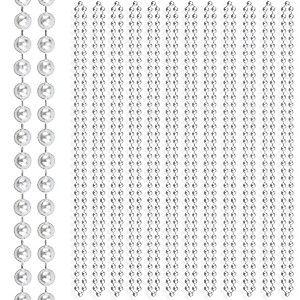 12 Pieces Faux Pearl Necklaces, 31inch White Fake Pearl Bead Garland, Plastic Beaded Costume Jewelry Flapper Party Accessories for Wedding Bridal Shower Birthday Tea Party Decorations Party Favors