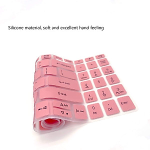 2PCS Keyboard Cover for 15.6” Acer Aspire 5 Slim Laptop A515-55 A515-55T A515-55G A515-43 A515-44G A515-54 A515-54G, Acer Aspire 3 A315/Swift 3 SF315,15.6 inch Protective Skin-Pink+Clear