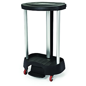 Rubbermaid Commercial Products Executive Series Step-On Linen Hamper, Black, Laundry Basket with Wheels Best For Medical Waste in Hospitals in Patient/Lab/Emergency Rooms