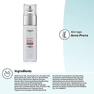 L'Oreal Paris Skincare Revitalift Bright Reveal Anti-Aging Day Cream SPF 30 Sunscreen with Glycolic Acid, Vitamin C & Pro-Retinol to Reduce Wrinkles & Brighten Skin, 1 fl. oz.