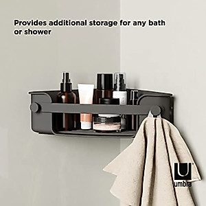 Umbra Flex Shower Storage Accessories with Patented Gel-Lock Technology Suction Cup, Black