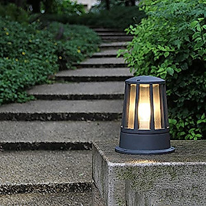 ZMY External Anti-Rust Pillar Lighting Aluminum Glass Outdoor Post Light Waterproof Courtyard Landscape Column Lamp Garden Villa Home Courtyard Decorative Street Fixture