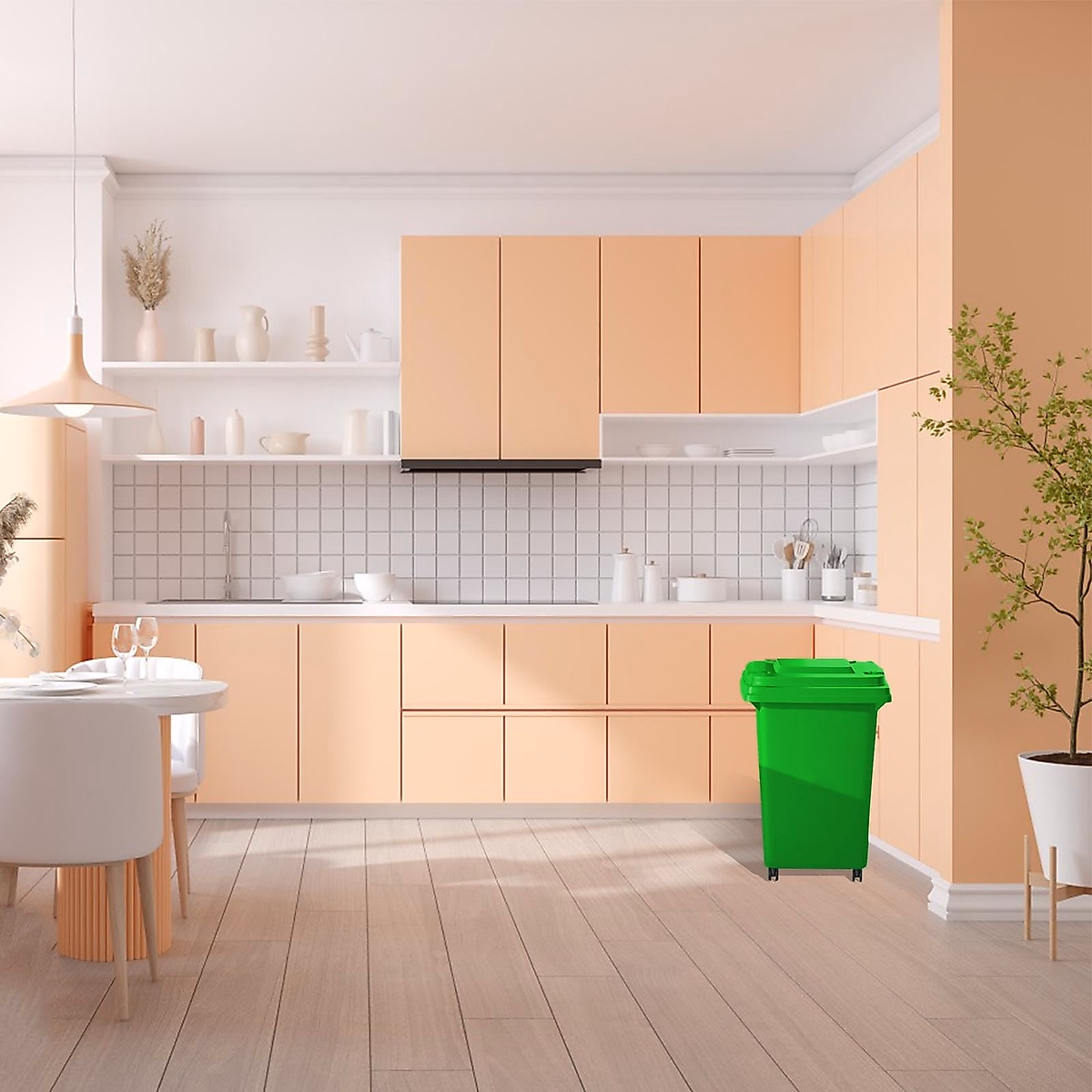 30L/50L/80L/100L/120L/240L Outdoor Garbage Cans With Lids And Wheels, 32 GAL Heavy-Duty Wheeled Trash Can With Lid, For Restaurants/Hospitals/Offices/Back Of House/Warehouses/Home(Red,30L)