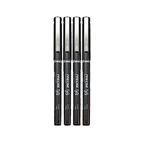 PILOT Precise V5 Stick Liquid Ink Rolling Ball Stick Pens, Extra Fine Point (0.5mm) Black Ink, 4-Pack (26002)