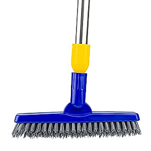 Long Handle Grout Brush for Floor to Wall Grout Line Cleaning,No Knees Floor Scrub Brush with Stiff Bristles for Tile,Shower,Bathroom,Toilet by XUCAI Household Cleaning Supplies-Dreamy Blue