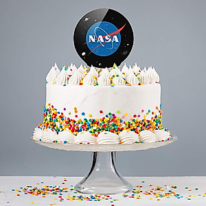 Acrylic NASA Official Meatball Logo Cake Topper Party Decoration for Wedding Anniversary Birthday Graduation