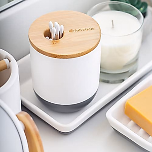 Full Circle Keep, Tray, Love Ceramic Bathroom & Kitchen Organizer Tray, White