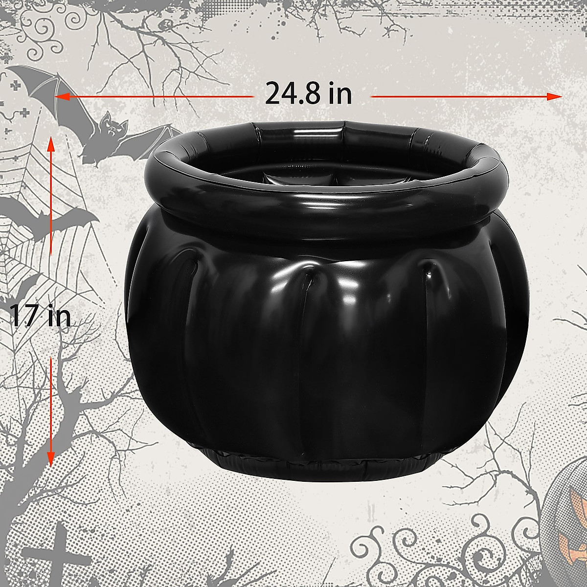 Triumpeek 2 Packs Halloween Inflatable Cooler for Luau Swimming Pool Halloween Party Photo Prop Decoration (2 Packs - Black Cauldron)