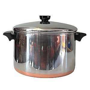 Vtg Revere Ware SS Copper Bottom 6qt Stockpot