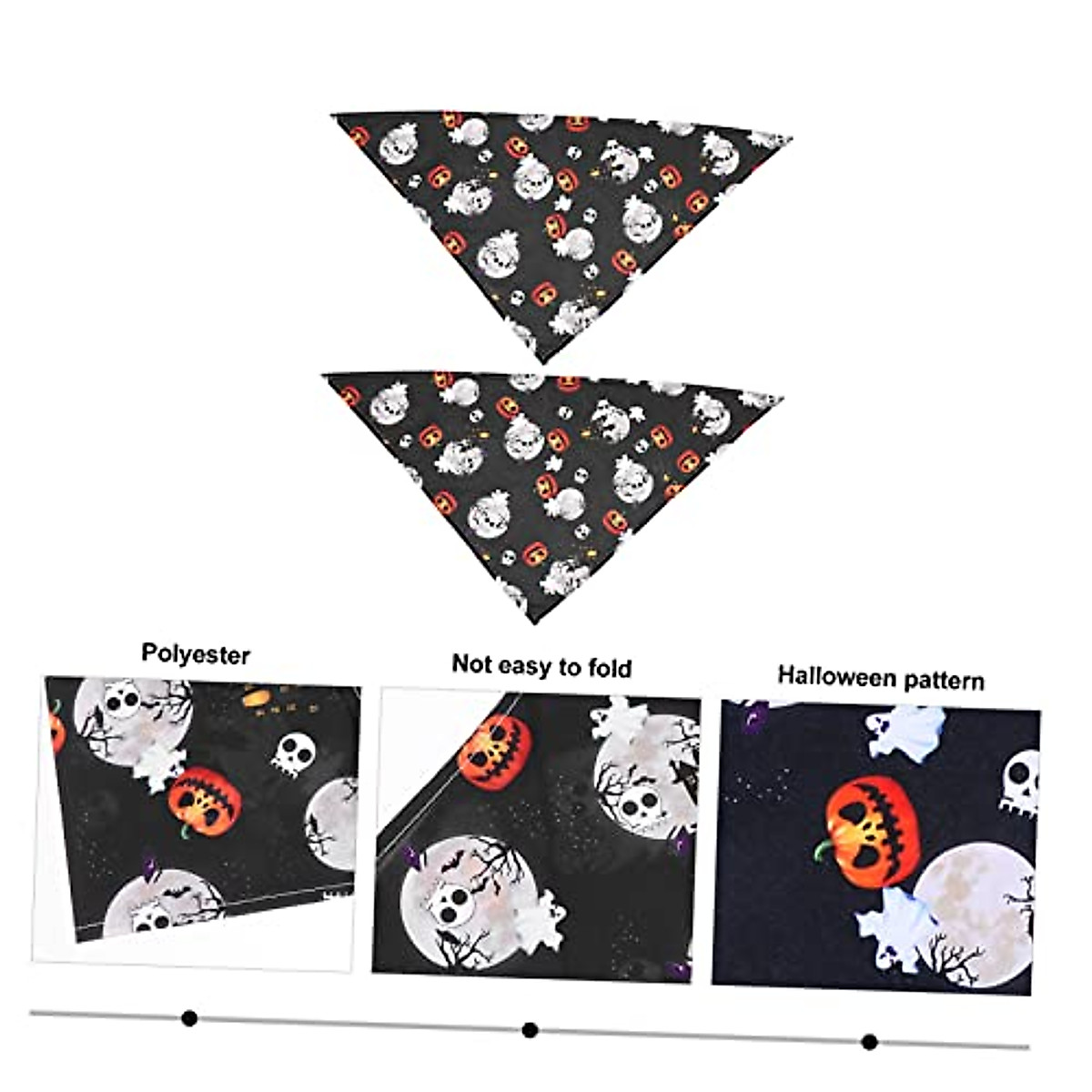 BCOATH 2 Pcs Pet Bib Cosplay Accessories Ghost Towel Pumpkin Cat Scarf Kitten Triangle Bibs Triangle Dog Necktie Dog Kerchief Washable Neckerchief Dog Bandanas Collar Polyester Bibs