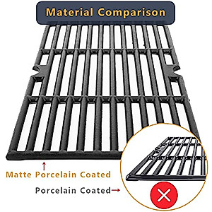 SafBbcue Grill Grates for Kenmore 146.23678310 146.16132110 146.20164510 146.23679310 146.23766310 Dynaglo DGF493BNP DGF493PNP Backyard GBC1440W BY13-101-001-12, 16-4/9" Matte Cast Iron