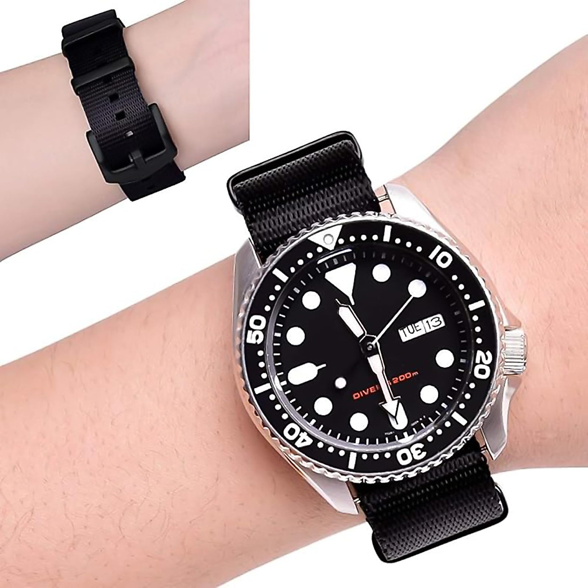 Ritche Christmas Gift Military Ballistic Nylon Watch Strap with Heavy Buckle 18mm 20mm 22mm Premium Nylon Watch Bands for Men Women, White Elephant Gifts, Stocking Stuffers for Men