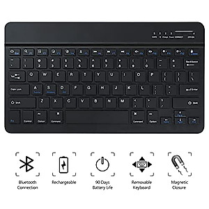 Microsoft Surface Pro 7 Case with Keyboard, Keyboard Case for Microsoft Surface Pro 7 /Surface Pro 6/Surface Pro 5/ Surface Pro 4 12.3 inch Tablet Detachable Wireless Bluetooth Keyboard