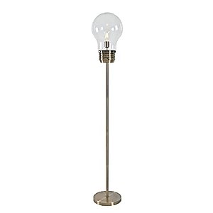 Kenroy Home 32463AB Edison Floor Lamp with Antique Brass Finish, Rustic Style, 71.5" Height, 11.438" Width, 11.438" Depth
