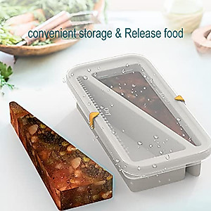 Silicone Freezer Tray with Lid - Food Freezer Container, Makes 2 Portions 2 Cup+4 Portions 1 Cup Cube Portion, Ice Cube Tray for Soup Sauce Meal Prep, Soup Trays with Date Slider-2 Pack