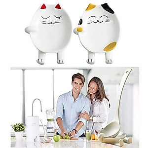 OURASHERO Multifunctional Ceramic Spoon Rest for Kitchen, Cute Cat Shape Cooking Utensil Holder Pot Lid Rack Coffee Spoon Rest Ladle Rest Spatula Utensil Rest for Kitchen Counter & Stove Top