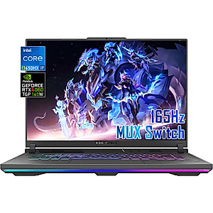 asus ROG Strix G16 (2023) Gaming Laptop, 16:10 FHD 165 Hz, 13th Gen Intel Core i7-13650HX, MUX GeForce RTX 4060(140W); DDR5 RAM, Wi-Fi 6E, Windows 11 Home,w/Mouse Pad (16GB RAM | 1TB PCIe SSD)