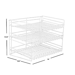 Home Basics Can Rack Organizer Food Storage Canned Food Soda Can Dispenser for Cabinet or Refrigerator White