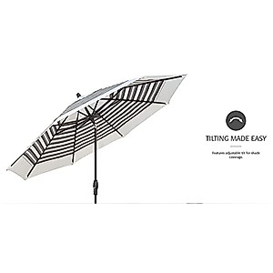 Treasure Garden UM8100-5476 Market Collection - 9' Auto Tilt Umbrella, Choose Fabric Color: Heather Beige, Choose Pole Finish: Bronze