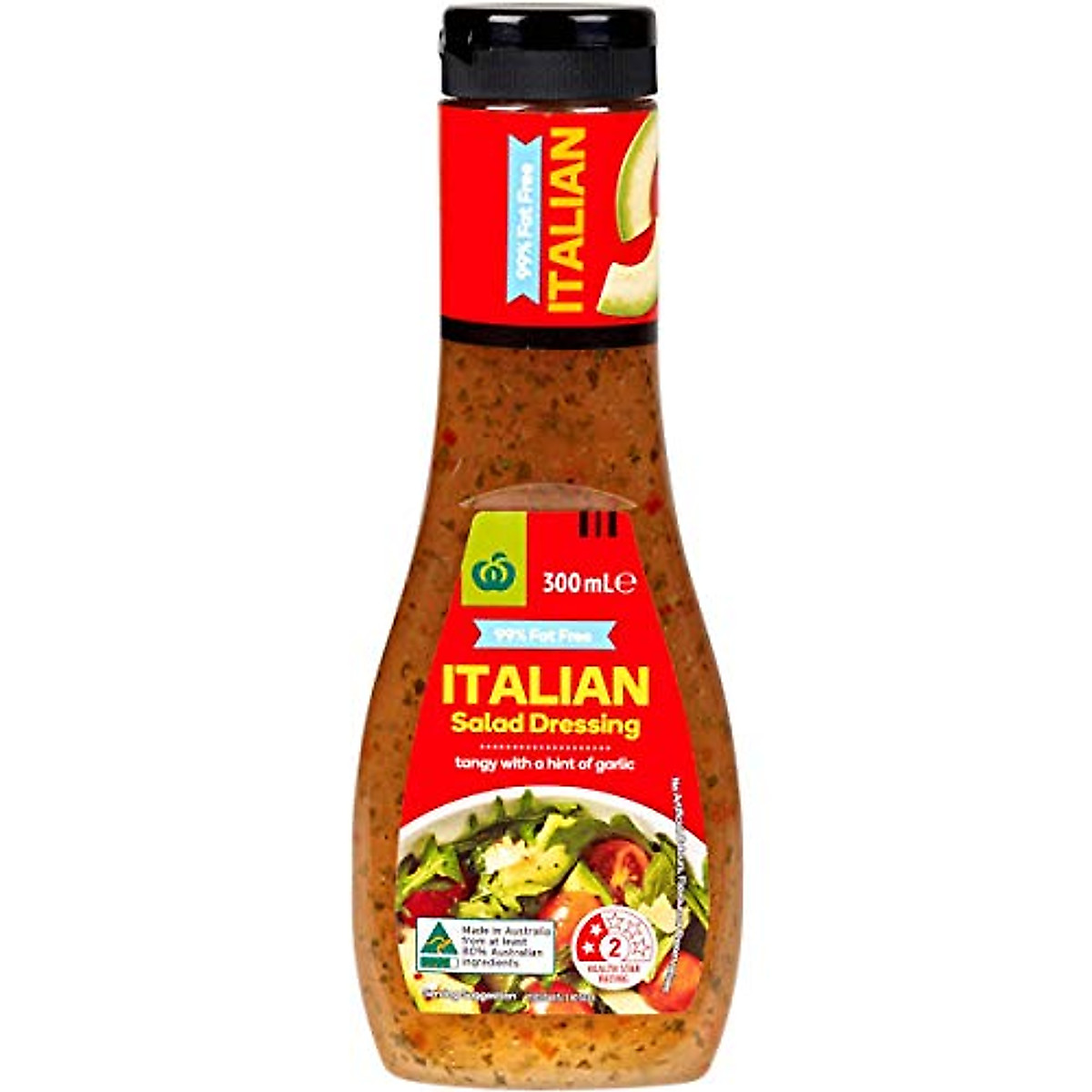 Woolworths Salad Dressing 99% Fat Free 300Ml - Salad Dressing is 99% fat free, no artificial colours and flavours, no preservatives.