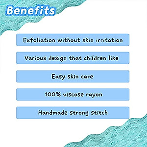 Hwangsil Scrub Towel Korean Exfoliating Towel Bath Washcloth 4pcs Soft Skin Care Square Type Lamoure Zoo Design Bath Washcloth 4pcs Square Type Lamoure Zoo Design