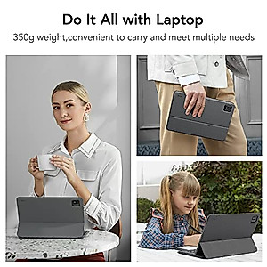 TCL Keyboard Case TAB 10s-Suitable and Stable Kickstand-Detachable Wireless Type Cover-Pogo Pin Connect, No Need External Power-Android Keyboard- Gray Case