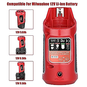 JYJZPB 12V USB Power Source Replacement Compatible for Milwaukee M12 12V Battery USB Charger Adapter for Milwaukee 12 Volts Heated Jacket 48-59-1201 48-11-2420 48-11-2411 M12 Power Source Adapter