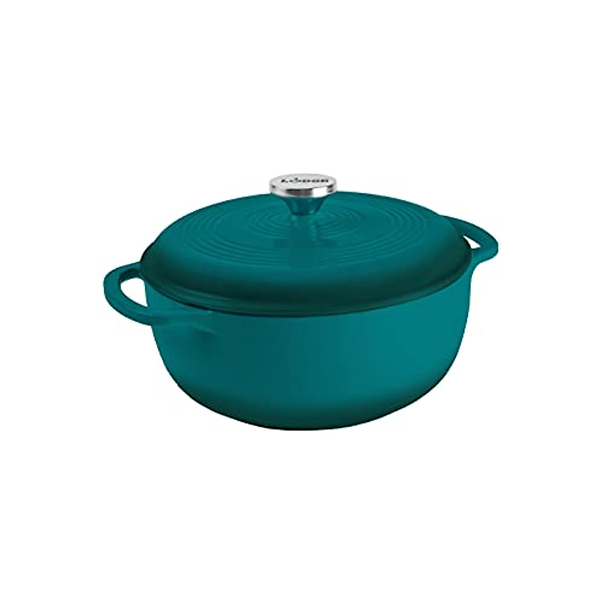 Lodge EC6D38 Enameled Cast Iron Dutch Oven, 6-Quart, Lagoon and Enameled Cast Iron & Ceramic Stoneware Care Kit
