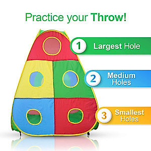 Hide N Side 5pc Kids Ball Pit Tents and Tunnels, Toddler Jungle Gym Play Tent with Play Crawl Tunnel Toy, for Boys Babies Infants Children, Indoor Outdoor Gift, Target Game w/ 4 Dart Balls