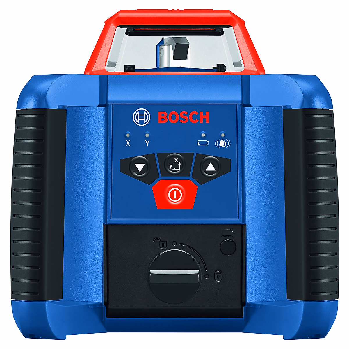 BOSCH REVOLVE2000 GRL2000-40HK Exterior 2000ft Range Horizontal Self-Leveling Cordless Rotary Laser Kit with Tripod, 13ft Grade Rod and Laser Receiver , Red