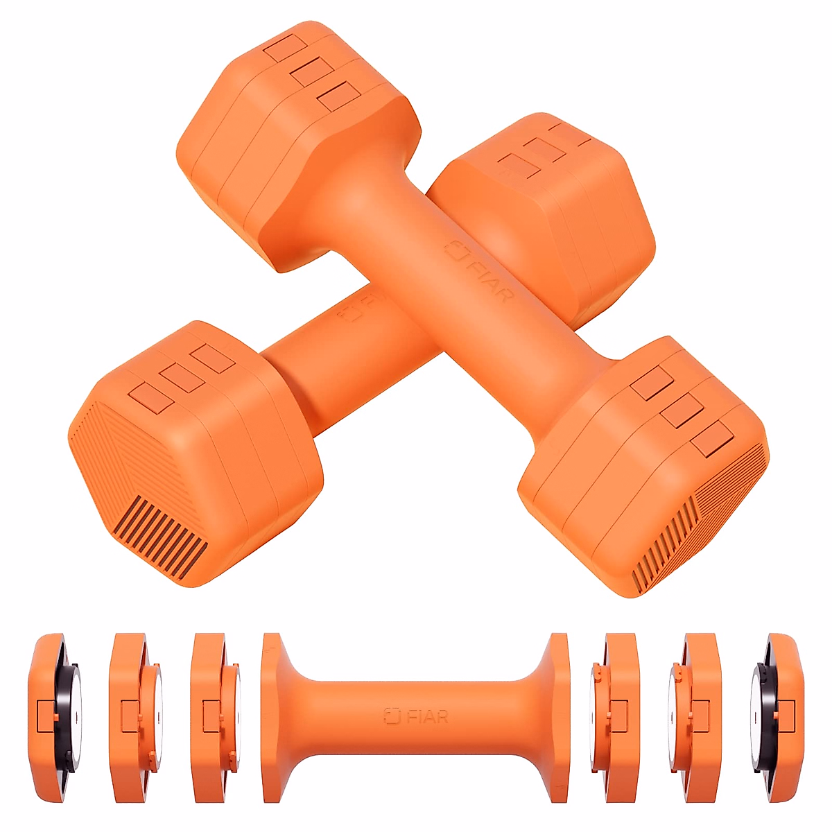 Fiar Adjustable Weight Dumbbell Set - A Pair 10lb (5lb Single) Free Weights Set,4 Kinds of Weight Adjustment 2lb 3lb 4lb 5lb for Home Gym Equipment Workouts for Women, Men