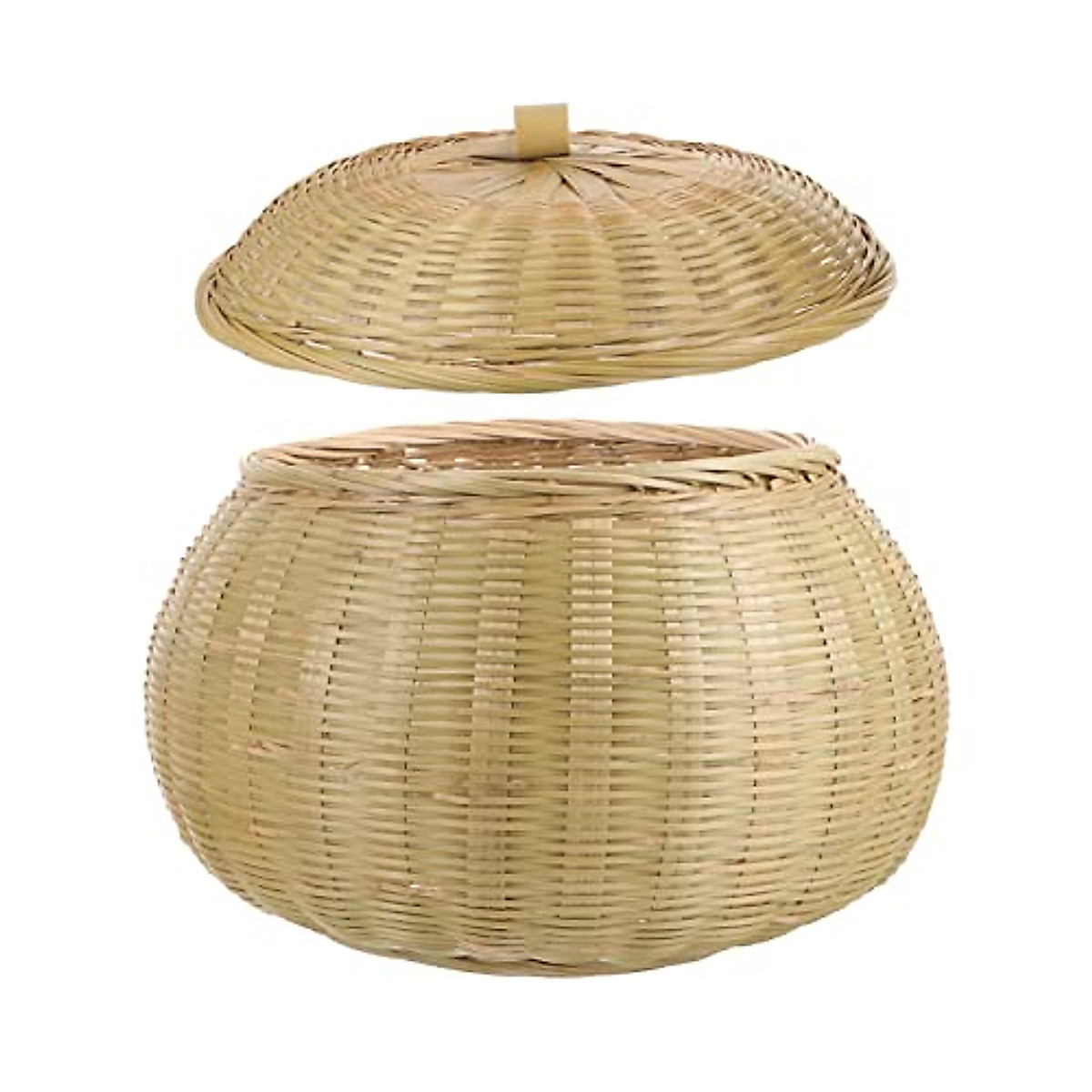 GANAZONO Bamboo Pumpkin Basket picnic basket food serving basket veggie basket go chess bowl fruit storage bowl toilet tank basket woven fruit basket Bamboo weaving storage rack to weave