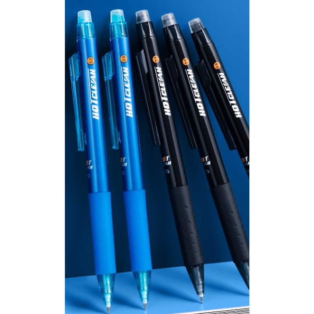 M&G 6PCS Hot erasable neutral pen with rubber Press water pen ST tip 0.5mm 6-pack AKPJ2607 (Black)