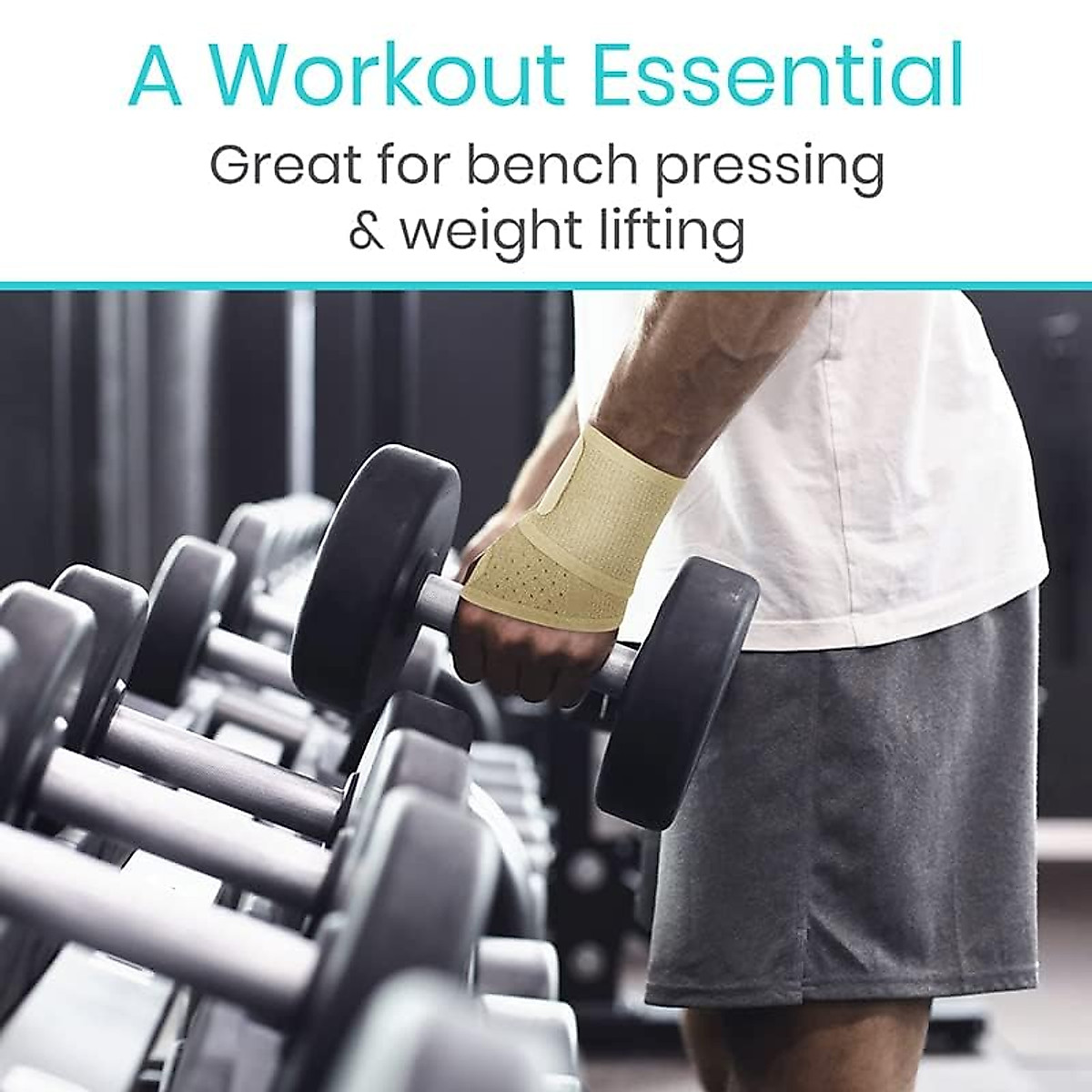 Vive Wrist Wrap Braces (2 Pack) - Tendonitis Support for Carpal Tunnel Arthritis - Sprained Pain Protection Sleeve - Weightlifting & Calisthenics Compression Stabilizer for Women, Men - Adjustable