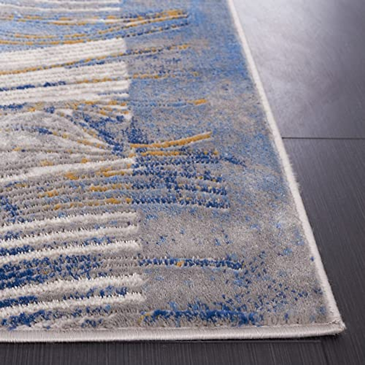 Safavieh Palma Collection 4'5" x 6'5" Beige/Blue PAM316A Modern Contemporary Abstract Non-Shedding Area Rug