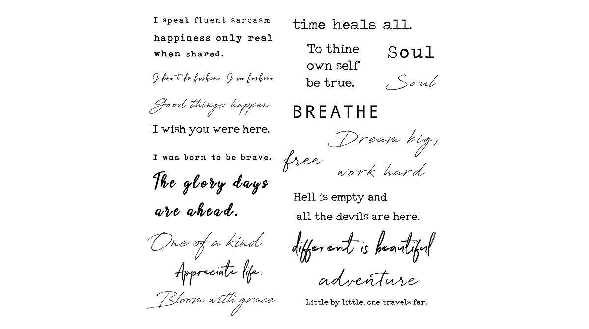 Everjoy Realistic Temporary Tattoos for Women - 20 Quotes