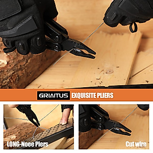 Camping Multitool Accessories Gifts for Men Dad 16 in 1 Upgraded Multi Tool Survival Gear with Axe Hammer Pliers Saw Screwdrivers Bottle Opener Whistle & Portable Sheath For Hiking,Fishing