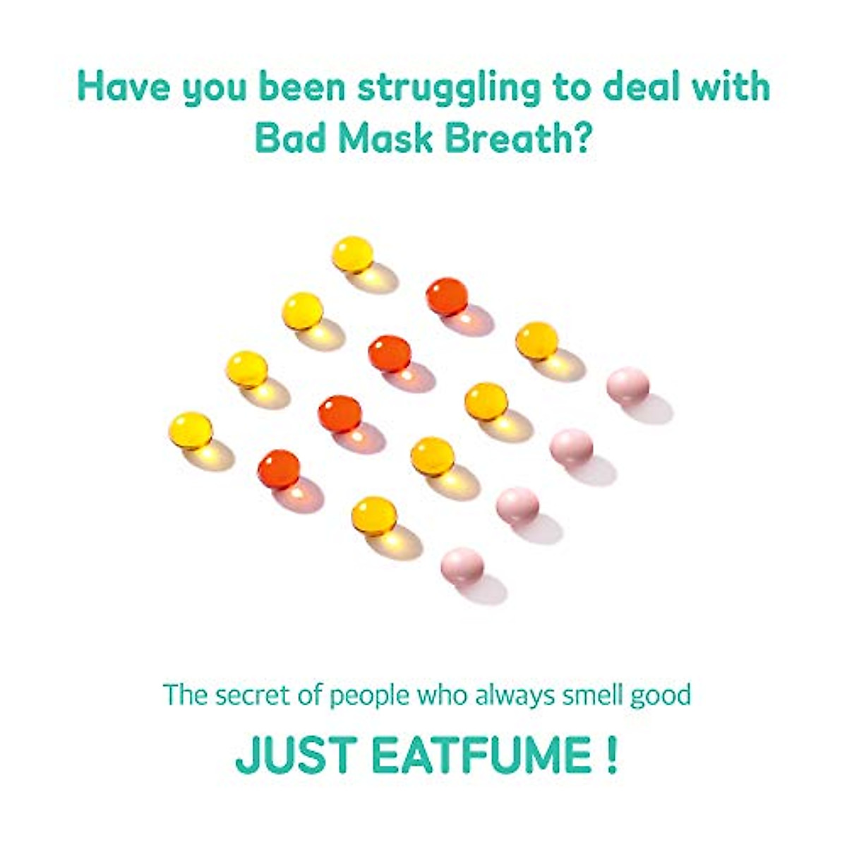 EATFUME Breath Freshener - Vegetarian capsules for mouth and gut, Individual Pack | Bad Breath Saver with Natural Fruity Peppermint, Rosemary, Lemon Oils (4 Flavors, 0.6oz) (4 Pack)