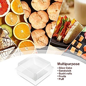 Pintuson 50 Pack Paper Charcuterie Boxes with Clear Lids 4.7 inch - Disposable Sandwich Box with Clear Lid - Individual Mini Charcuterie Boxes, White